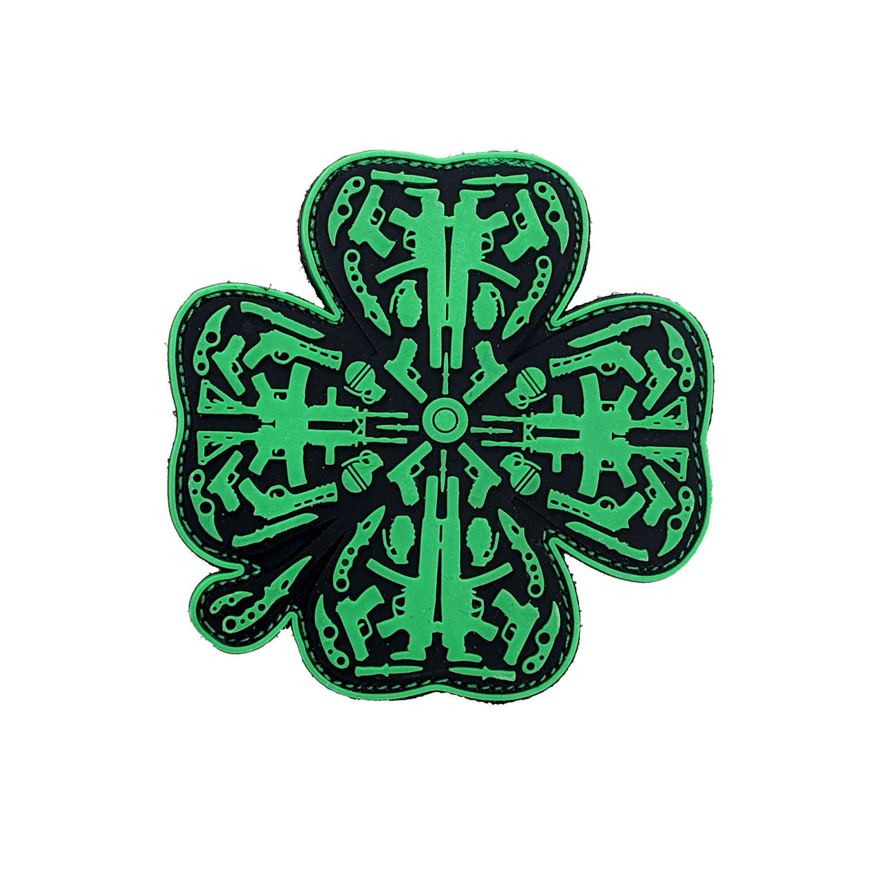 PVC Morale Patch - Lucky Cloverleaf - 3.5" x 3.5" Glow in the Dark – 416 Tactical Supply Inc.