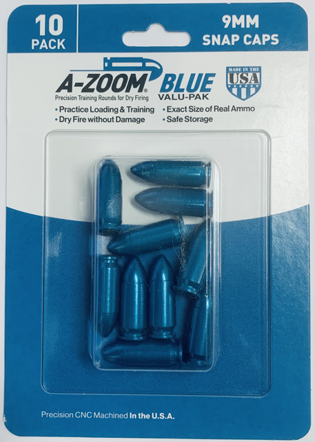 A-ZOOM: Blue Valu-Pak 9 mm Snap Cap – 416 Tactical Supply Inc.