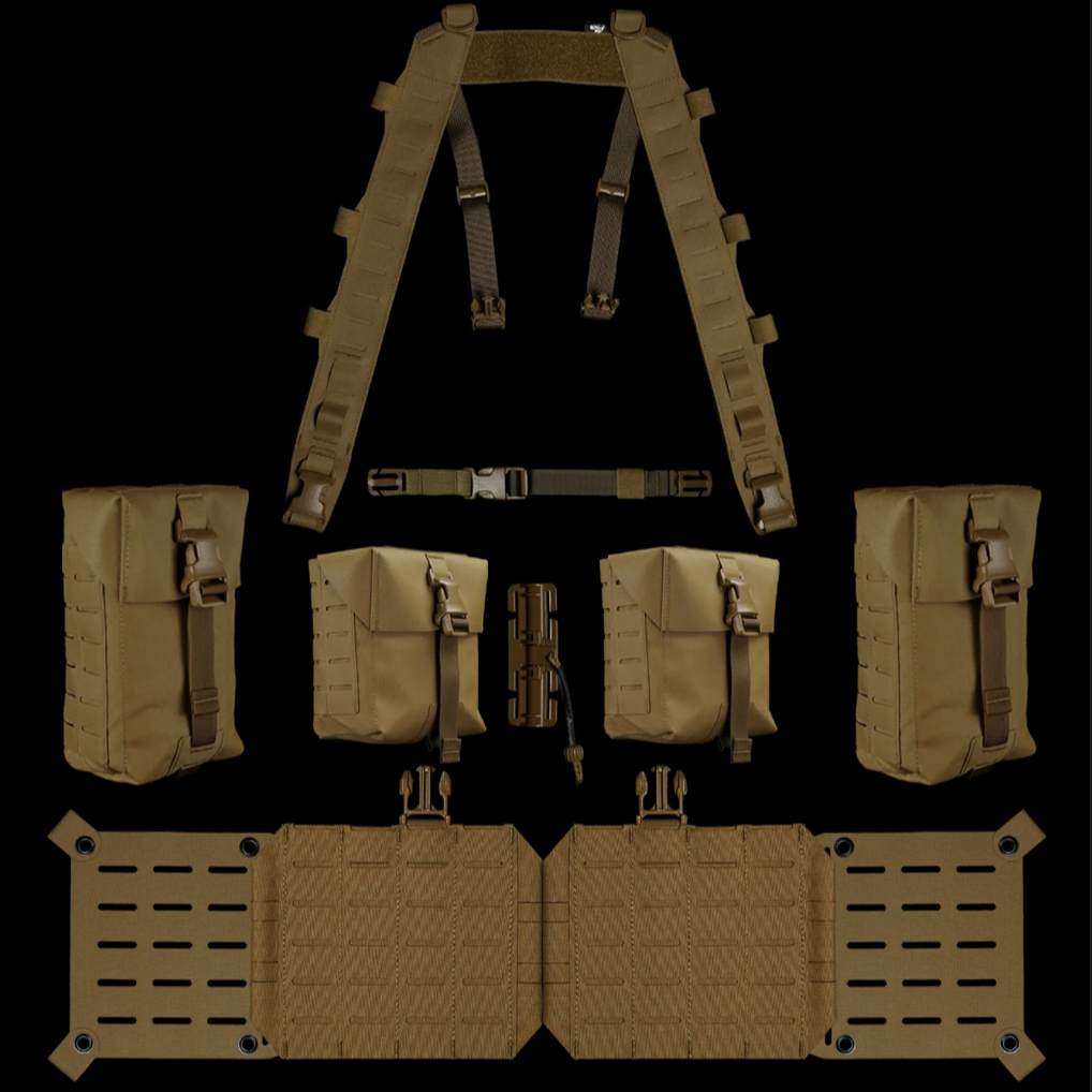 CARCAJOU TACTICAL: Split Chest Rig Bundle (Variant 4) Coyote Brown ...